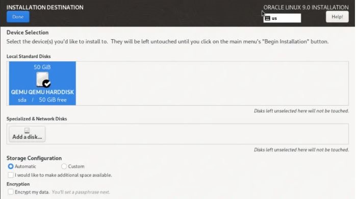 7- Proceed by selecting disk