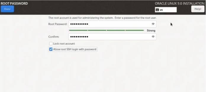 10- Configure password.